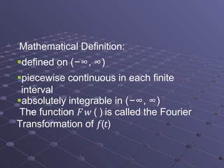 Fourier transform (cell phones) | PPTX