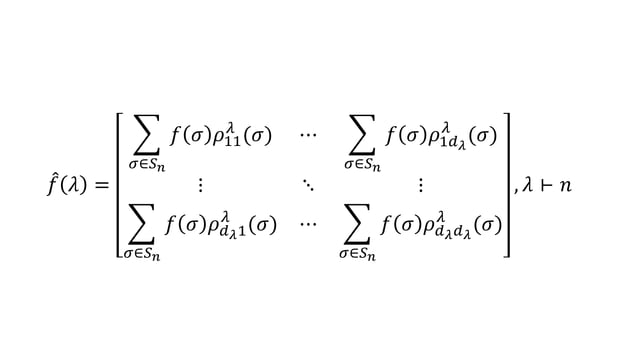 Fourier transform on real-valued function over symmetric group | PDF ...