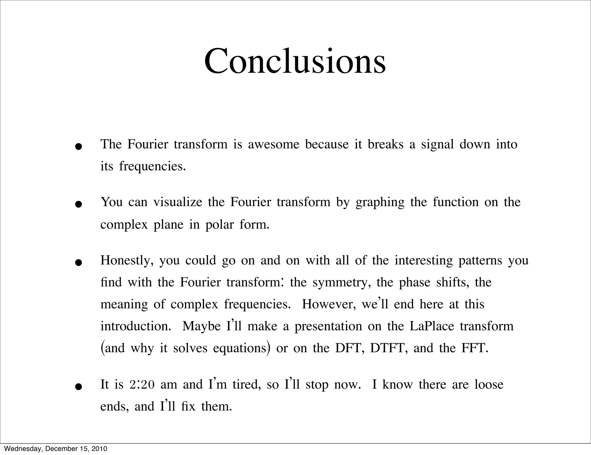 Visualizing the Fourier Transform | PPT
