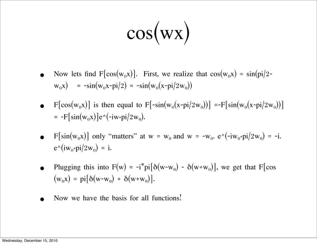 Visualizing the Fourier Transform | PPT