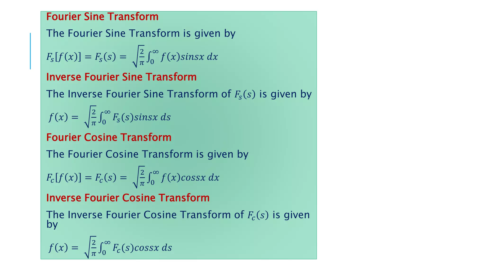 Fourier transforms | PPTX