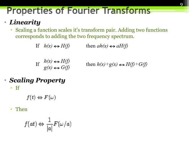 Fourier transforms