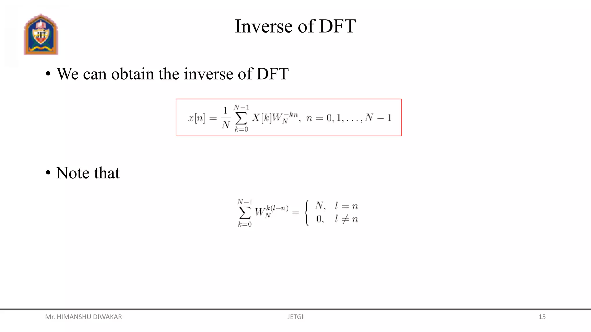 Fourier transforms of discrete signals (DSP) 5 | PPT