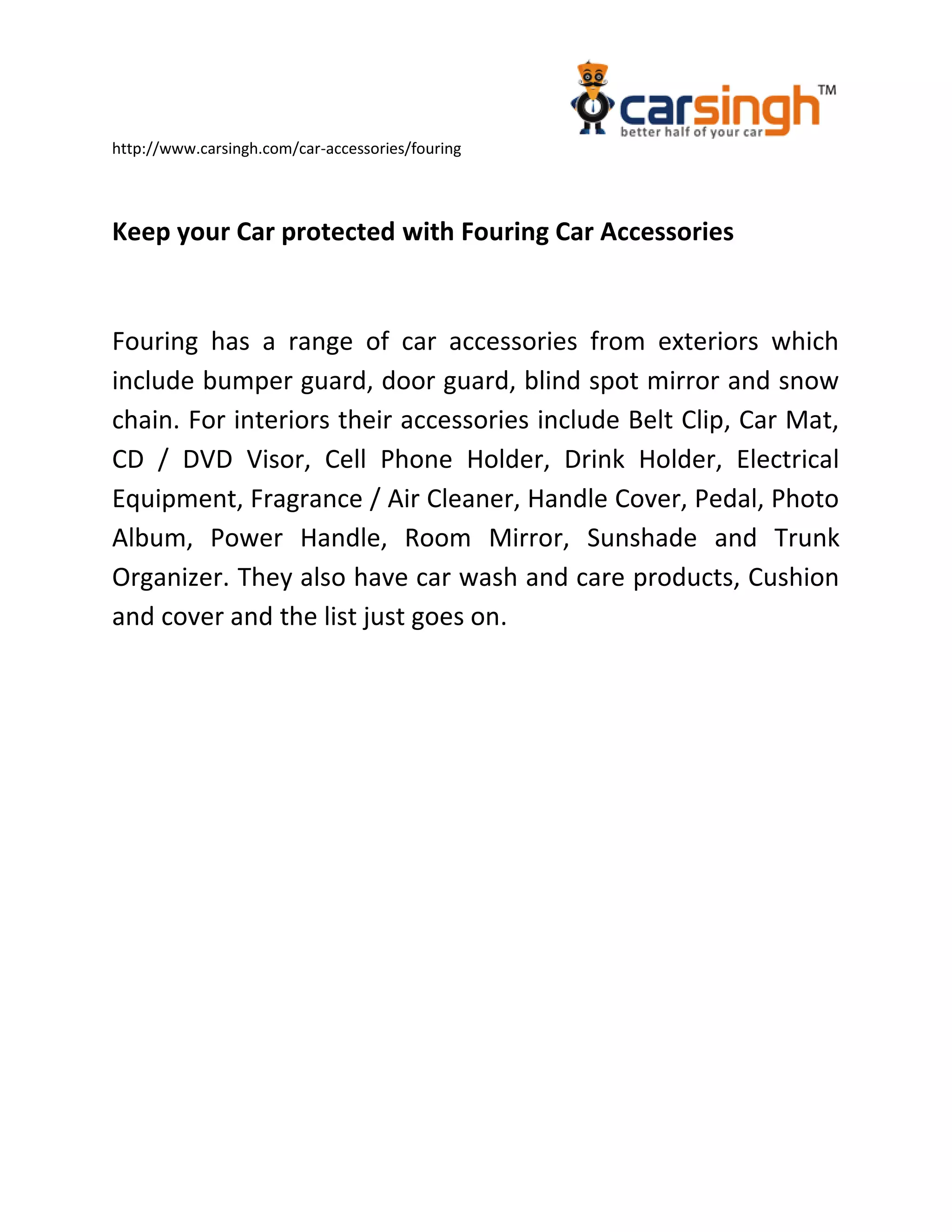 Fouring Car Accessories | PDF