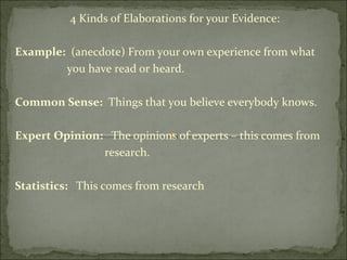 Text Evidence and Elaboration in Writing | PPT