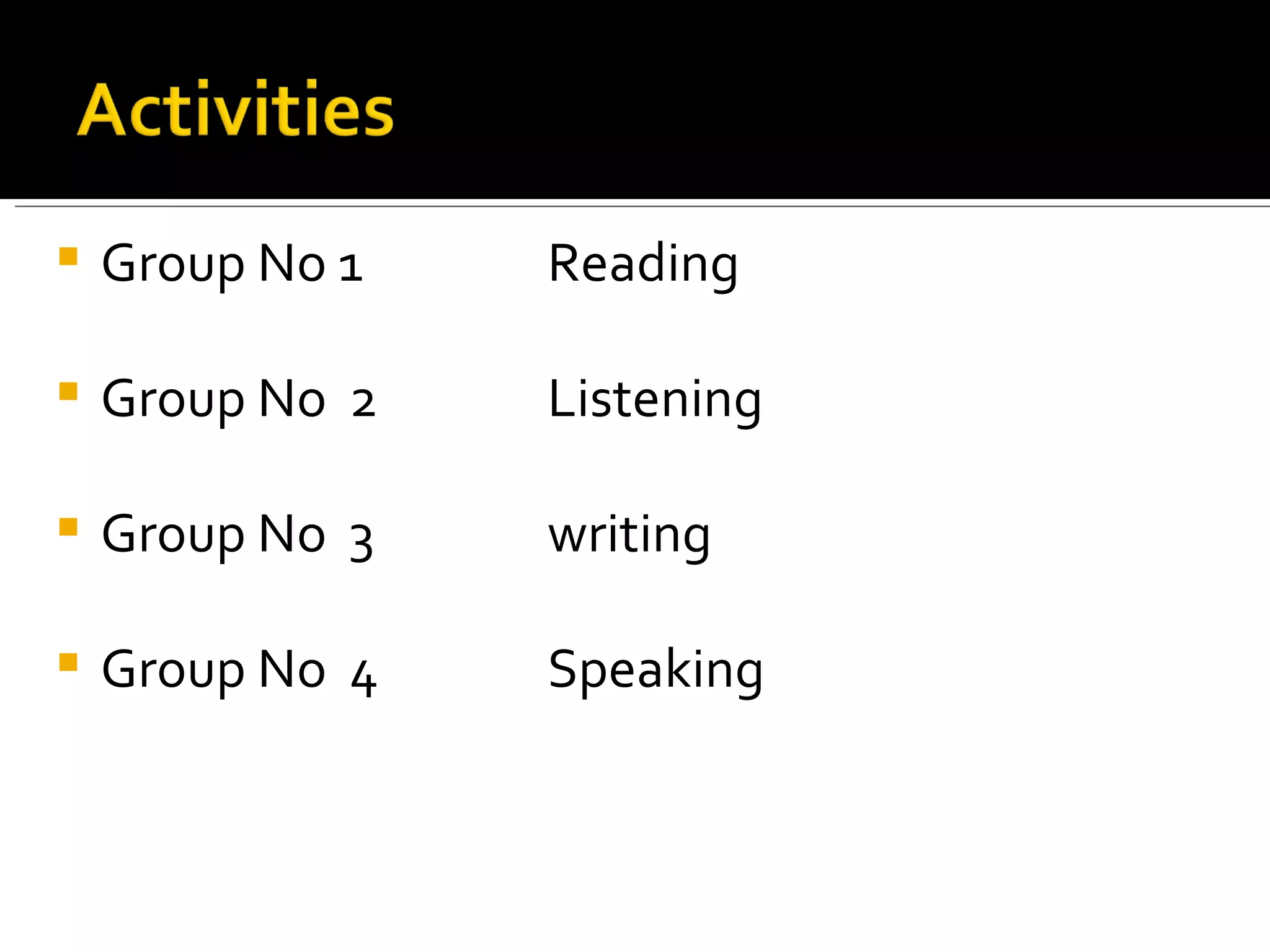 Four language skills | PPT