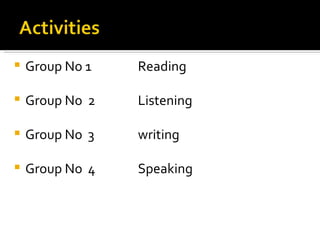 Four language skills | PPT