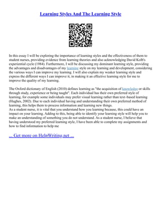Four Learning Styles | PDF