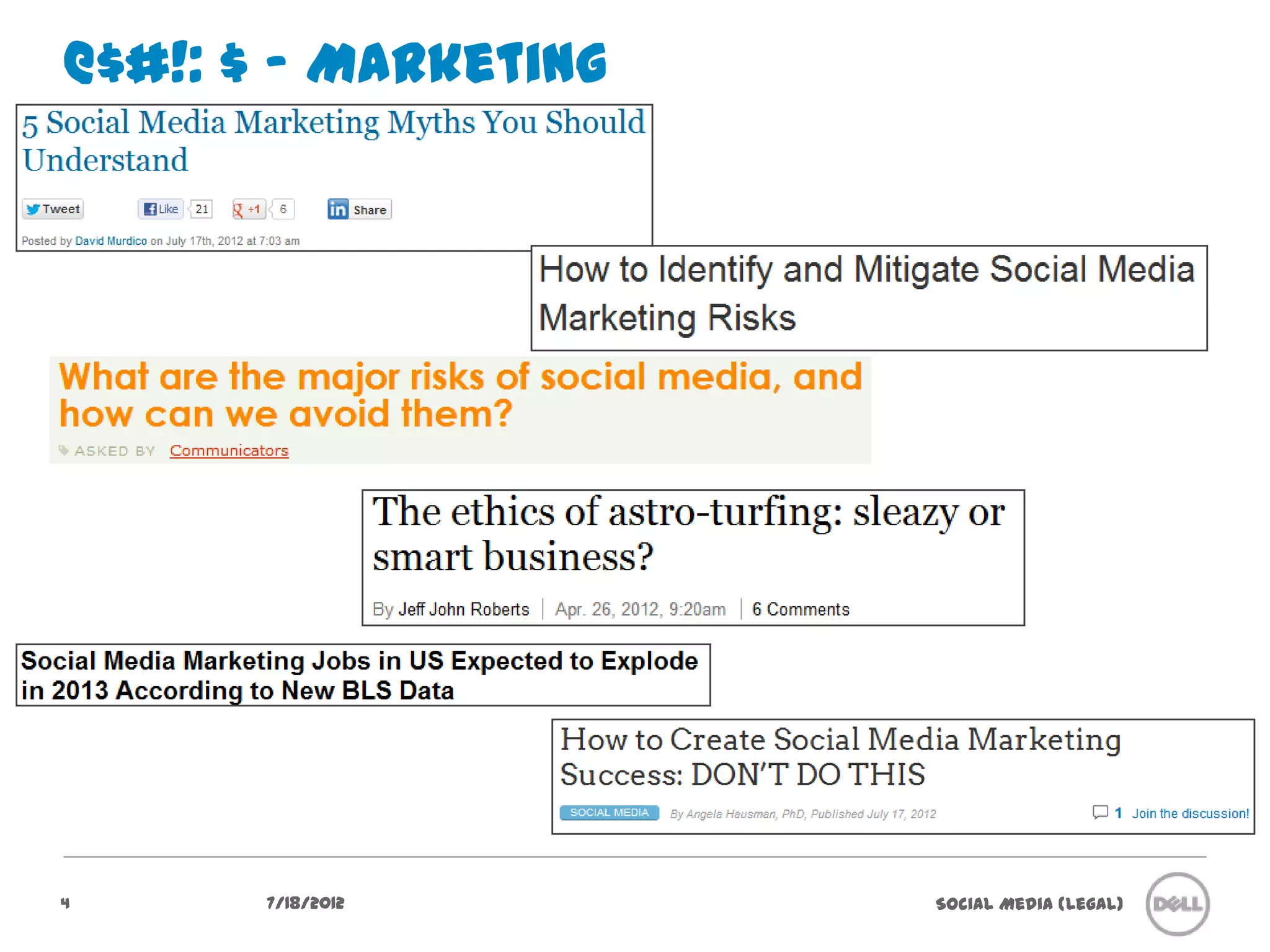 Four letter word social media risks | PPTX