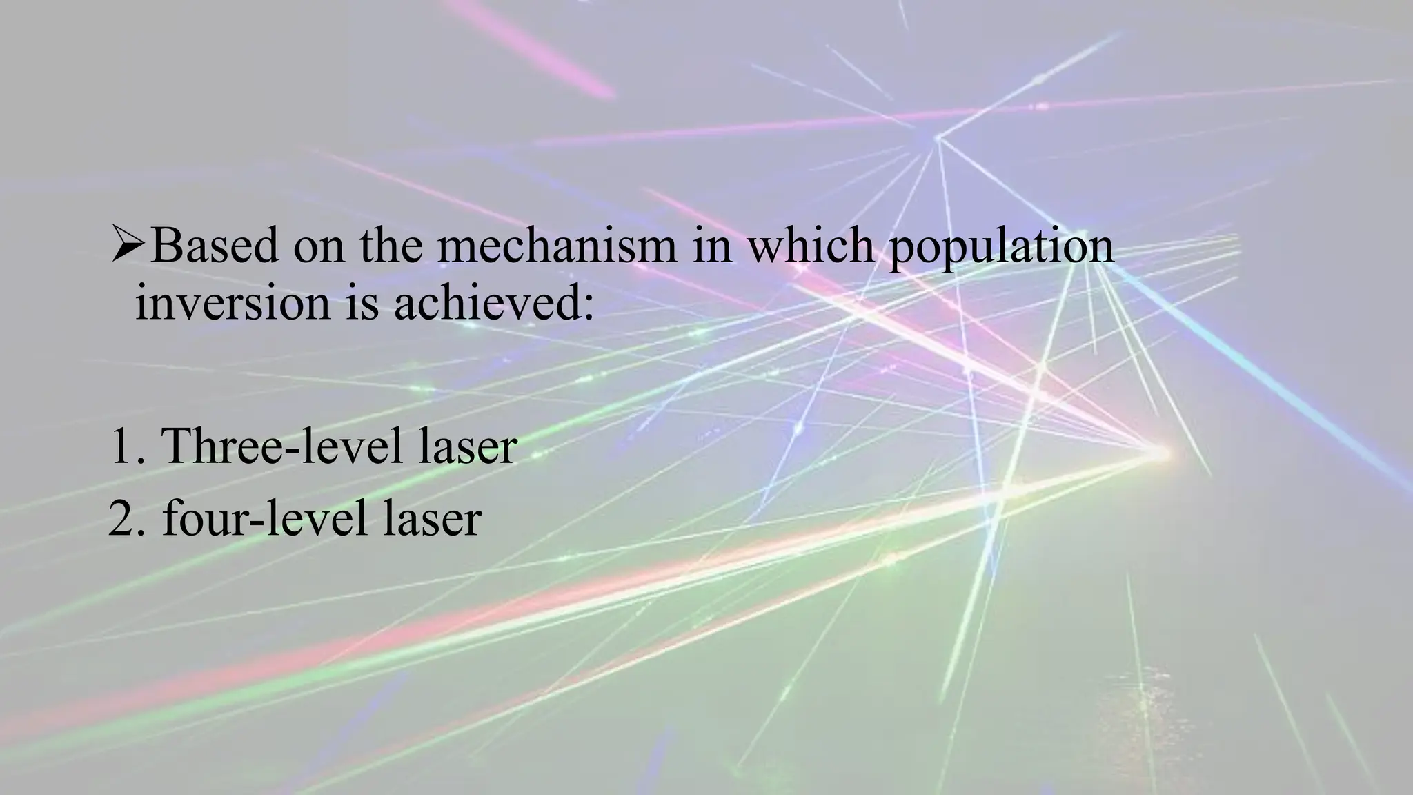 FOUR LEVEL LASER, physics ppt on laser, four level | PDF