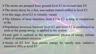 FOUR LEVEL LASER, physics ppt on laser, four level | PDF