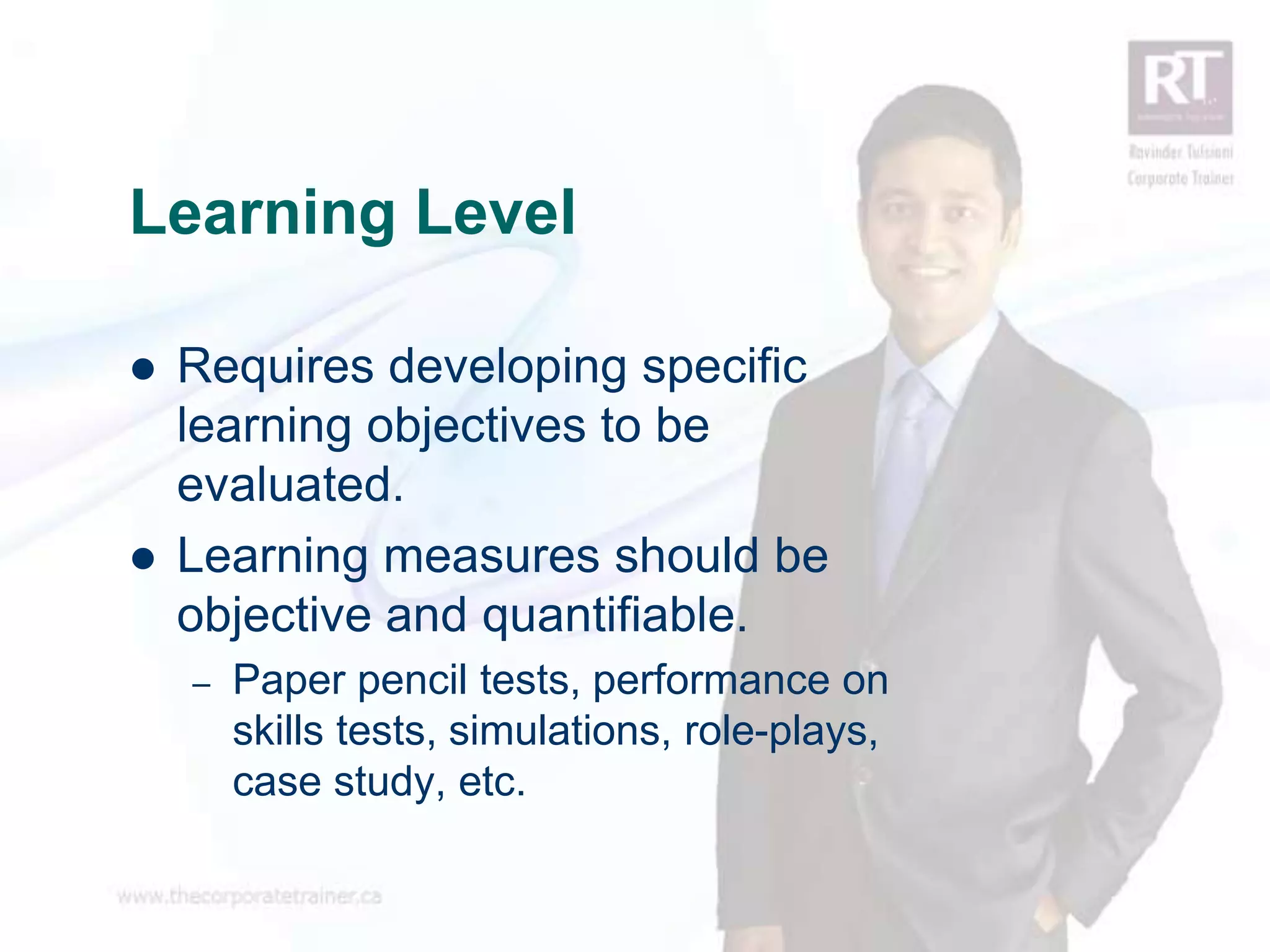 Four Levels Of Evaluation (Kirkpatrick Model) By Ravinder Tulsiani | PPTX