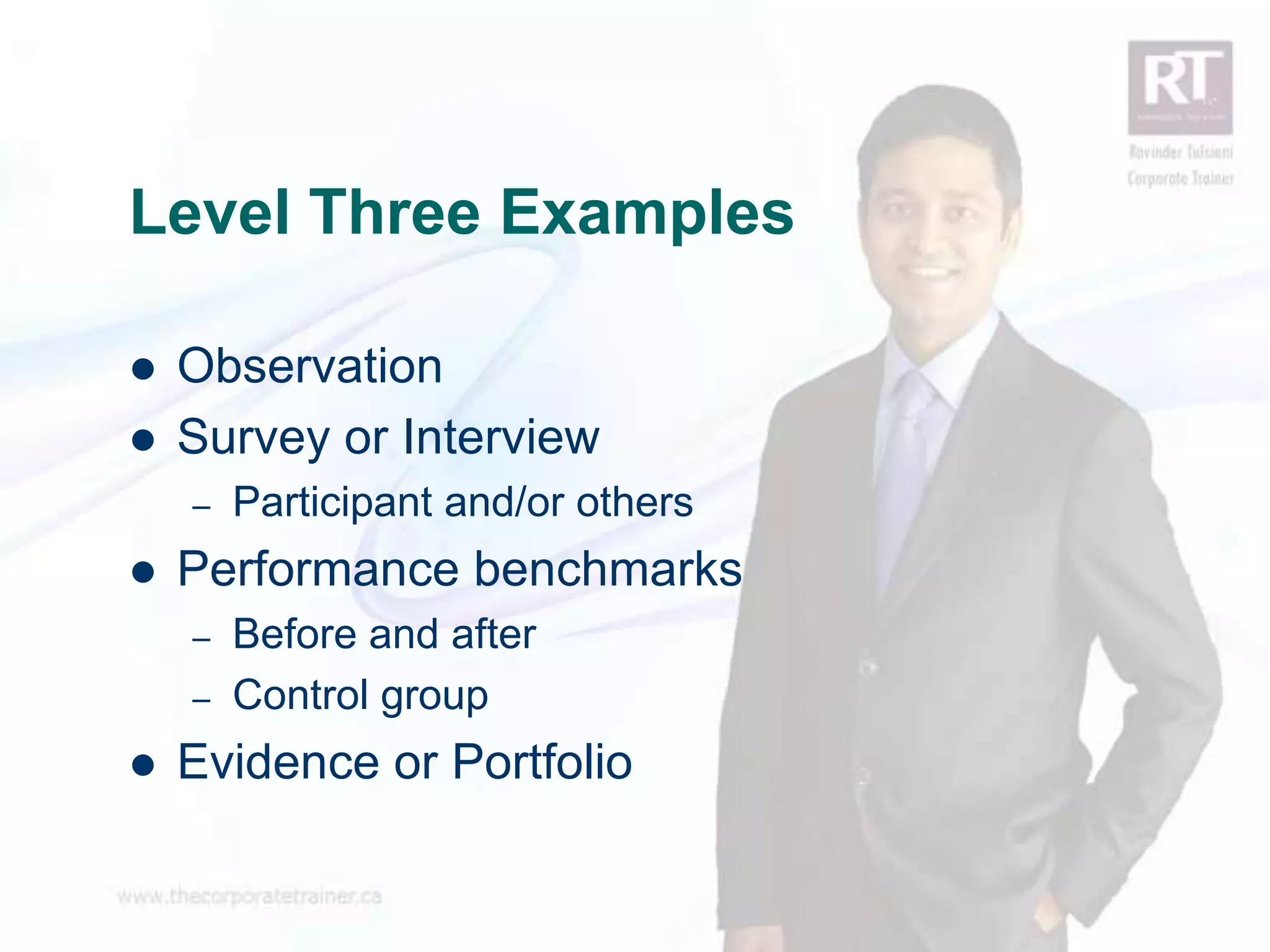 Four Levels Of Evaluation (Kirkpatrick Model) By Ravinder Tulsiani | PPTX