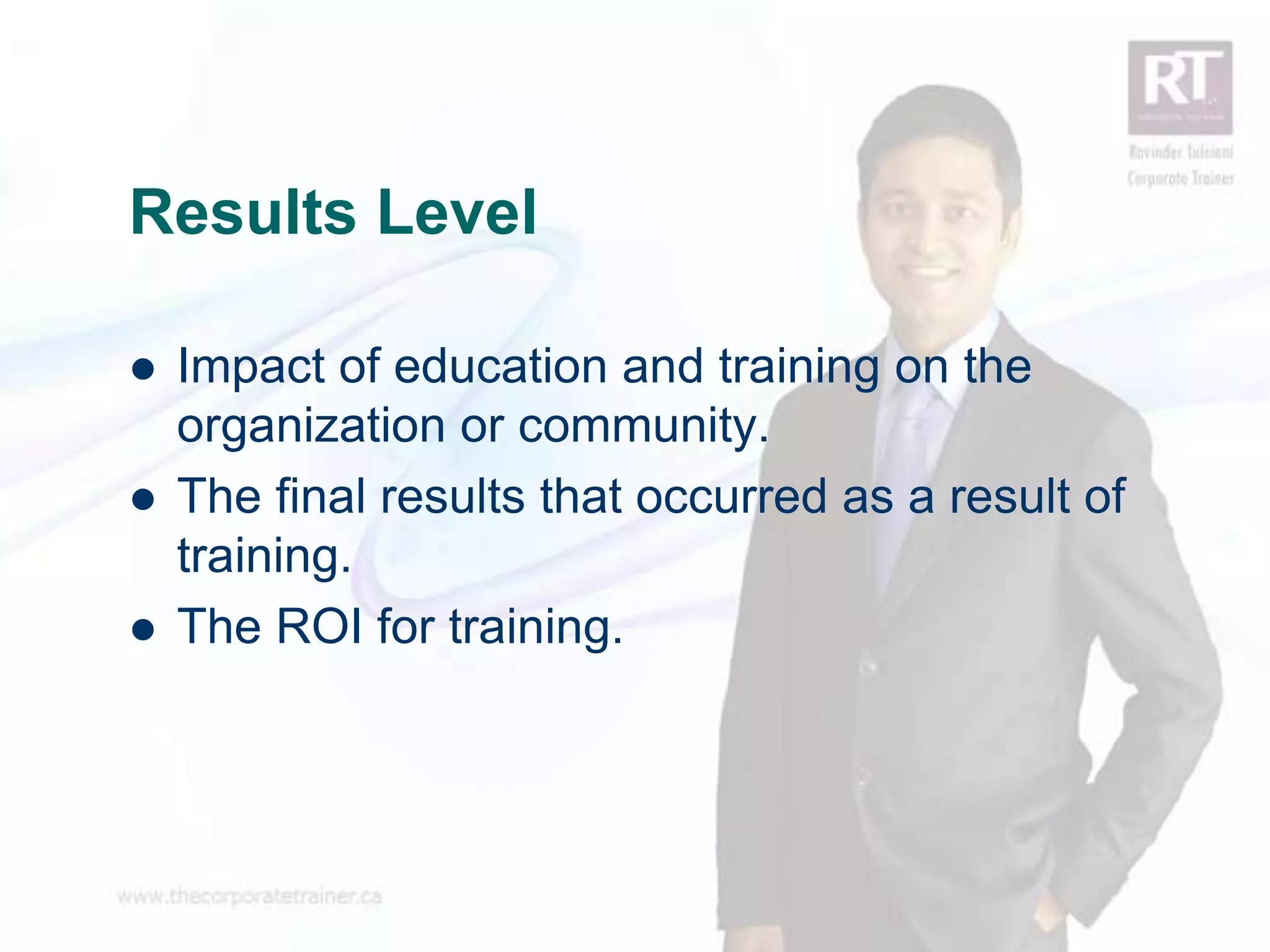 Four Levels Of Evaluation (Kirkpatrick Model) By Ravinder Tulsiani | PPTX