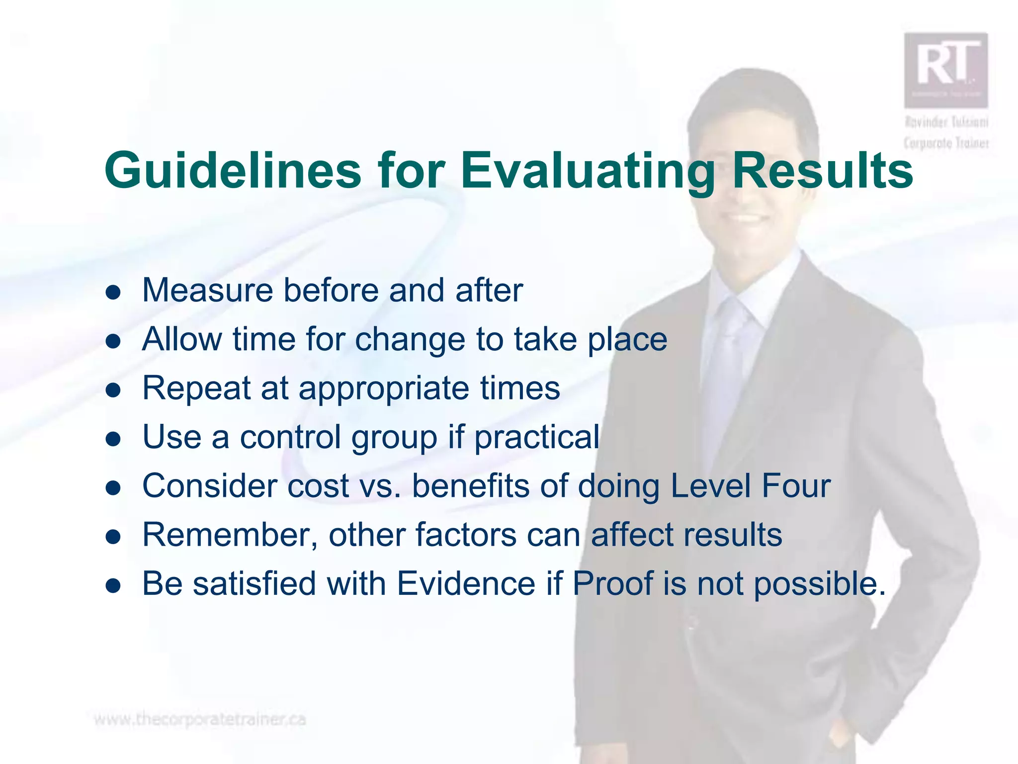 Four Levels Of Evaluation (Kirkpatrick Model) By Ravinder Tulsiani | PPTX