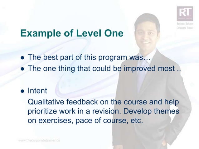 Four Levels Of Evaluation (Kirkpatrick Model) By Ravinder Tulsiani | PPT