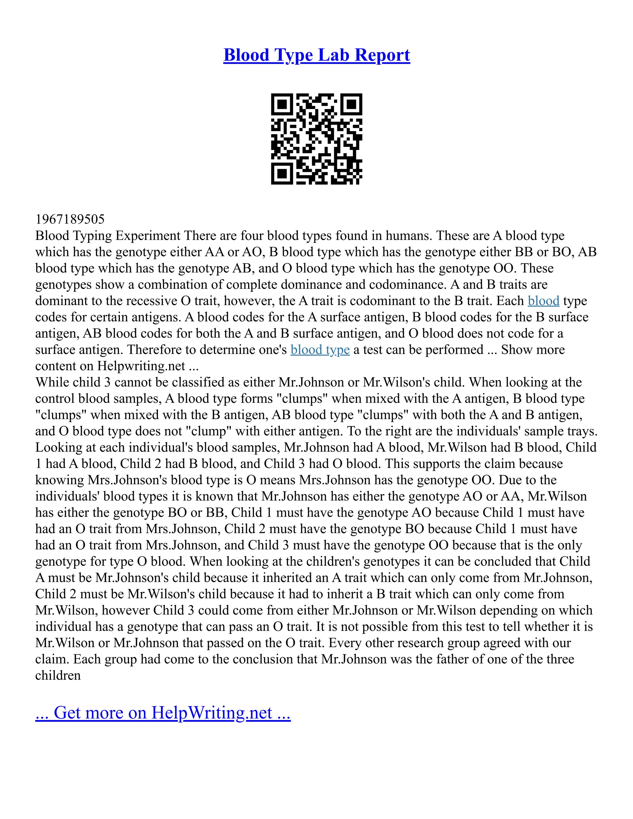 Four Major Blood Types | PDF