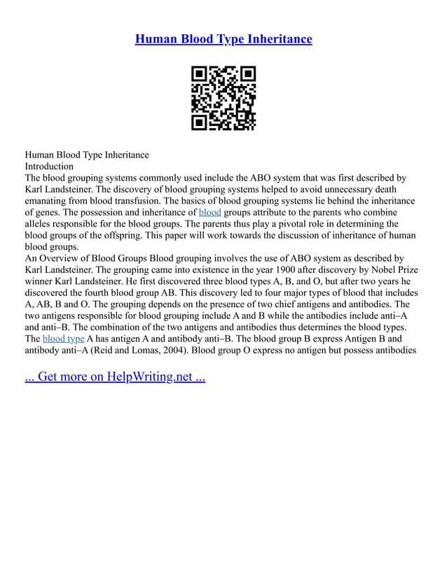 Four Major Blood Types | PDF