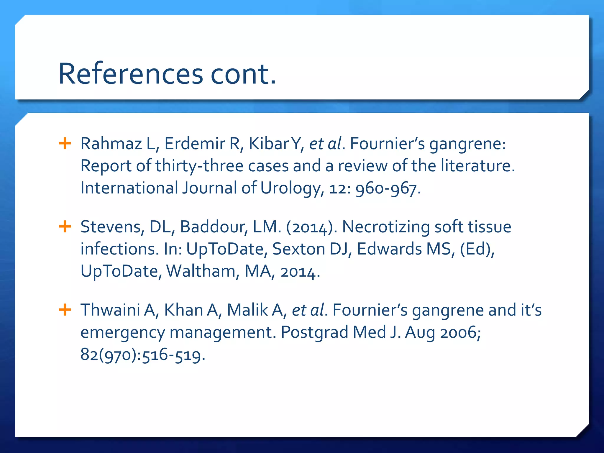 Fournier's gangrene | PPTX