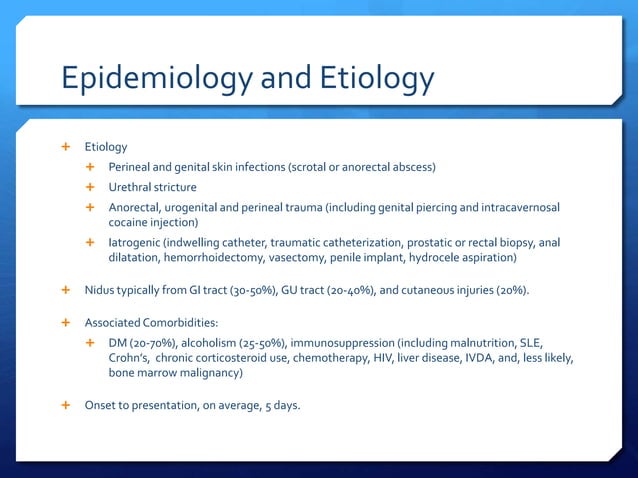 Fournier's gangrene | PPTX | Ear, Nose and Throat Conditions | Diseases ...