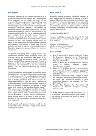 Fournier’s gangrene of the scrotum after inguinal hernia repair: case ...