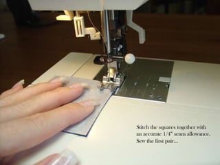 The Perfect Four Patch Quilt Block Demo by Nadine Ruggles@FabricBias.com