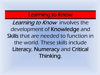 The 4 Pillars of Education | PDF