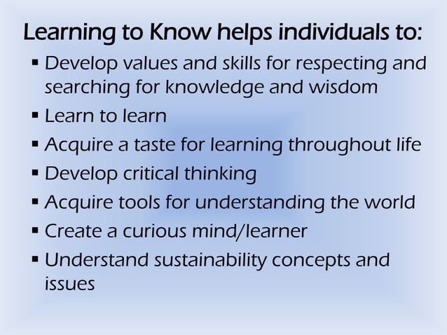 The 4 Pillars of Education | PDF