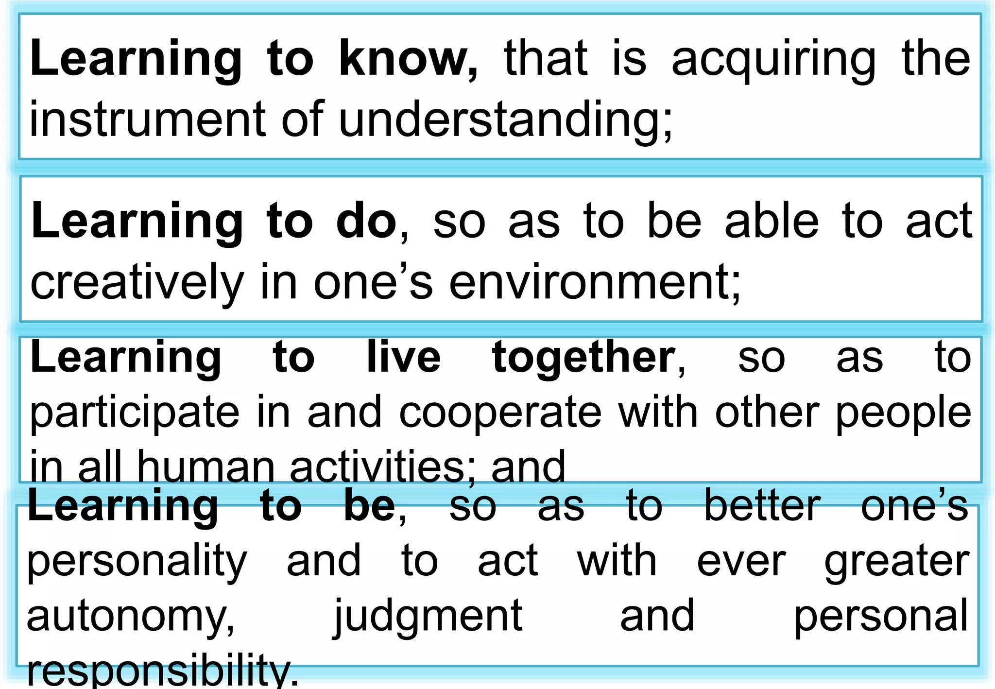 Four Pillars of Education | PPTX