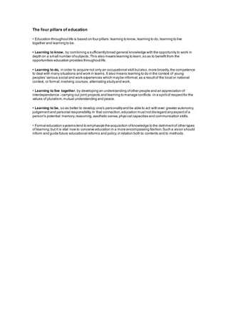 Four pillars of education | DOCX