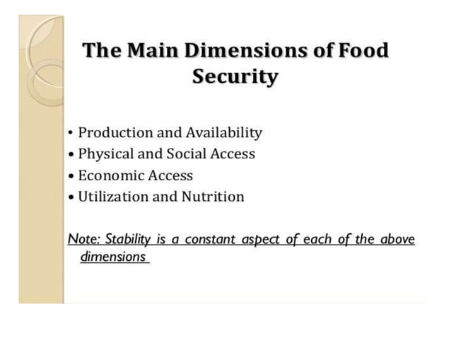 Four pillars of food security a lecture by Mr Allah Dad Khan | PPTX