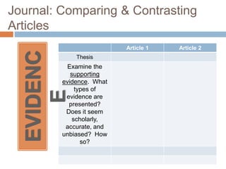 Constructing Reasonable Academic Arguments | PPTX