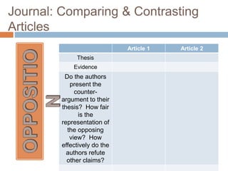 Constructing Reasonable Academic Arguments | PPTX