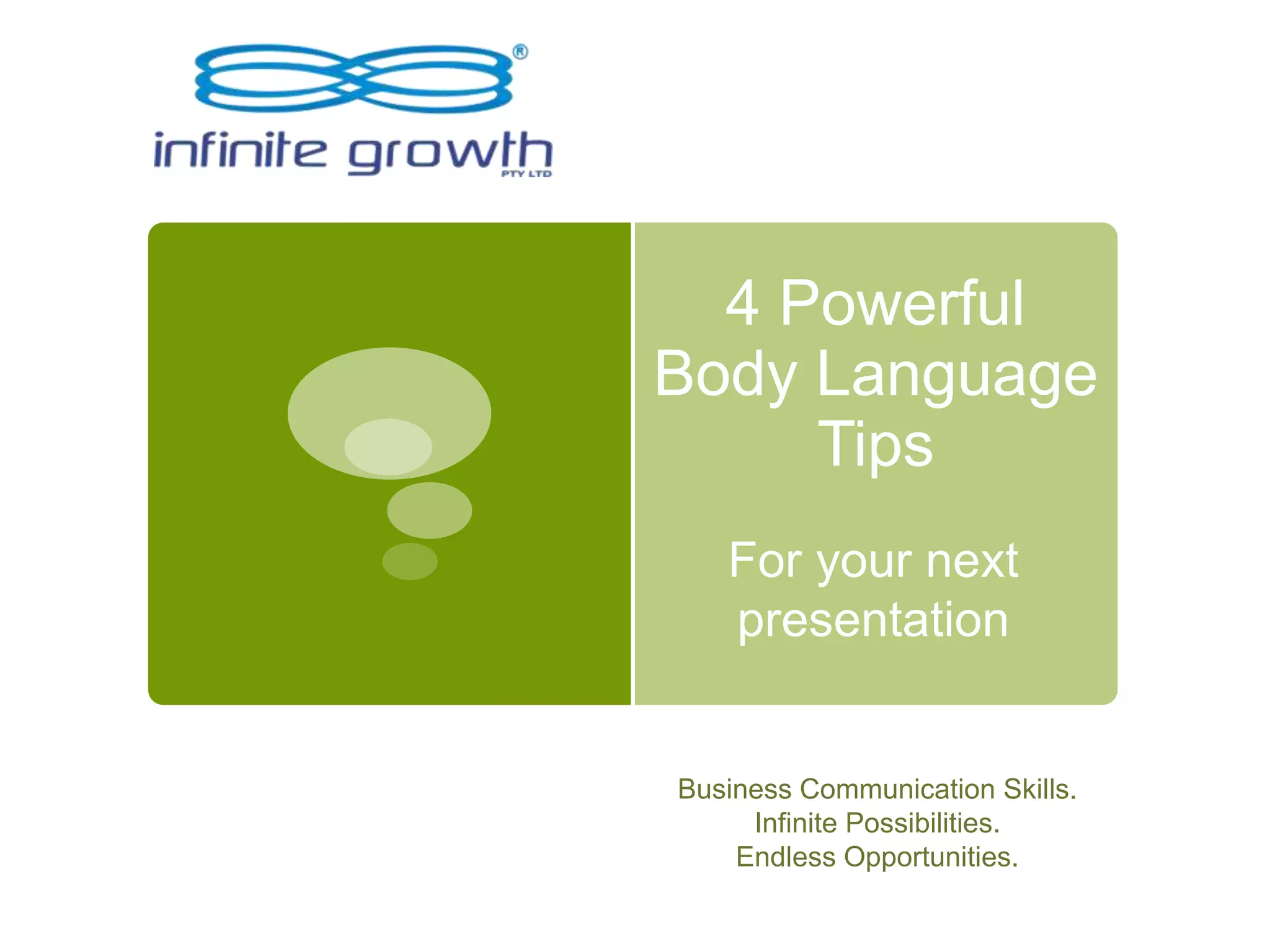 Four Powerful Body Language Tips For Your Next Presentation | PPTX