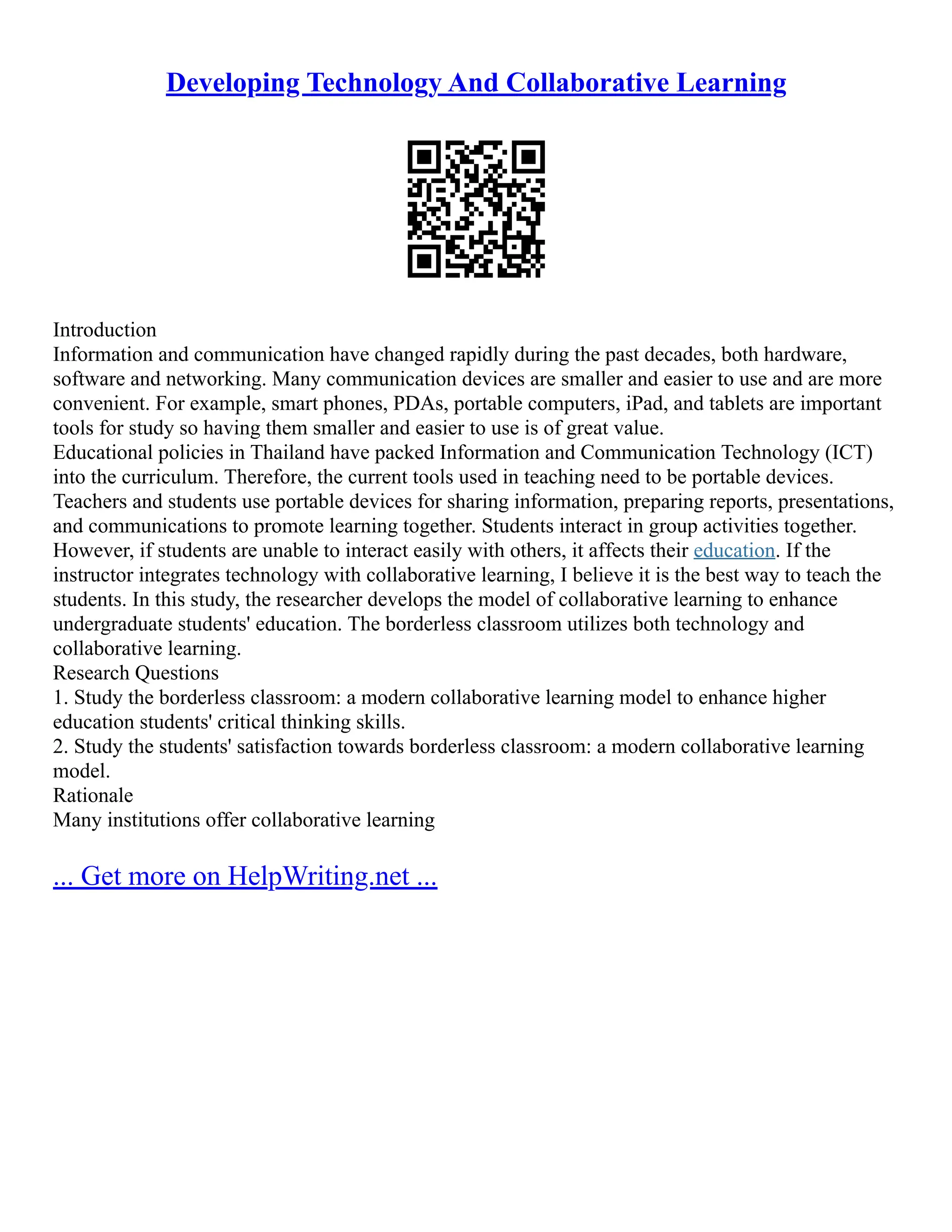 Four Principles Of Collaborative Learning | PDF