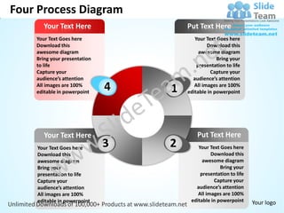 Four process diagram powerpoint templates 0712 | PPT