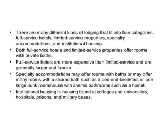 Four segments of hospitality and tourism | PPT