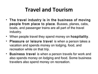 Four segments of hospitality and tourism | PPT