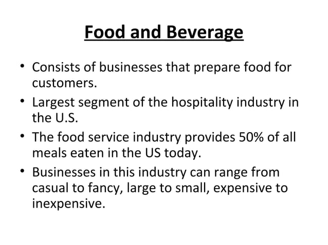 Four segments of hospitality and tourism | PPT | Hospitality Industry ...