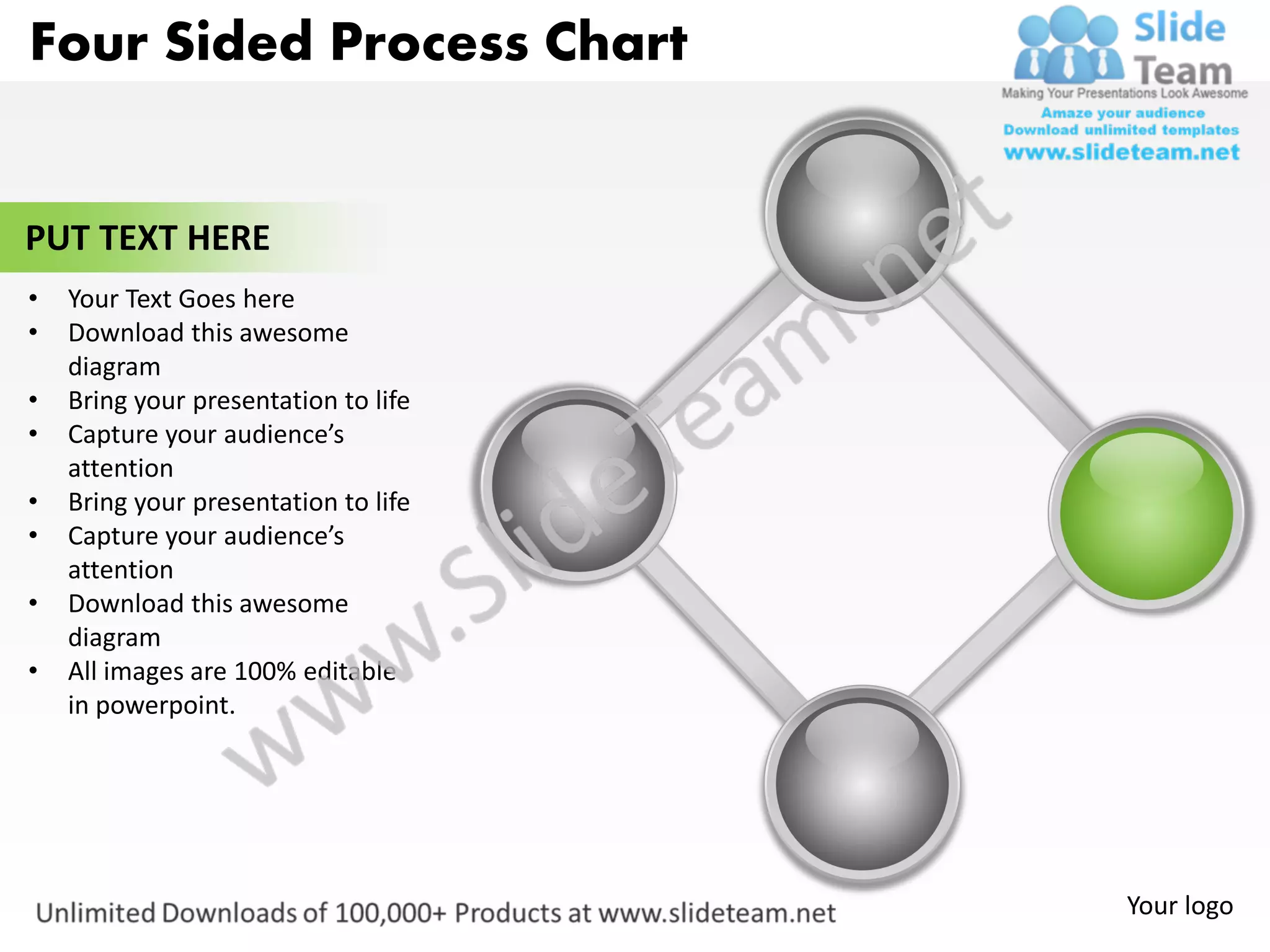 Four sided process chart powerpoint templates 0712 | PDF