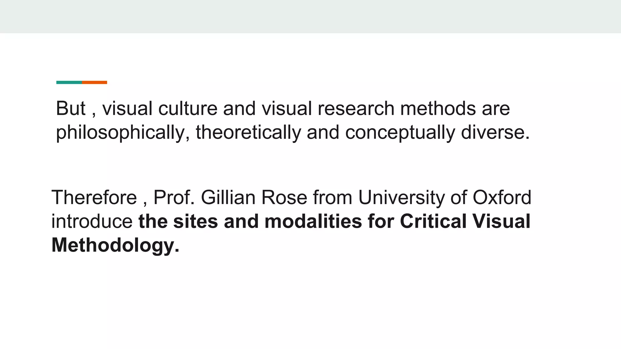 The Sites And Modalities For Critical Visual Methodology Ppt