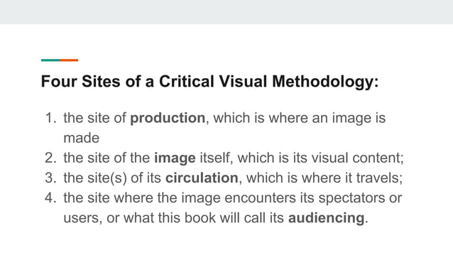 The sites and modalities for Critical Visual Methodology | PPTX | Fine ...