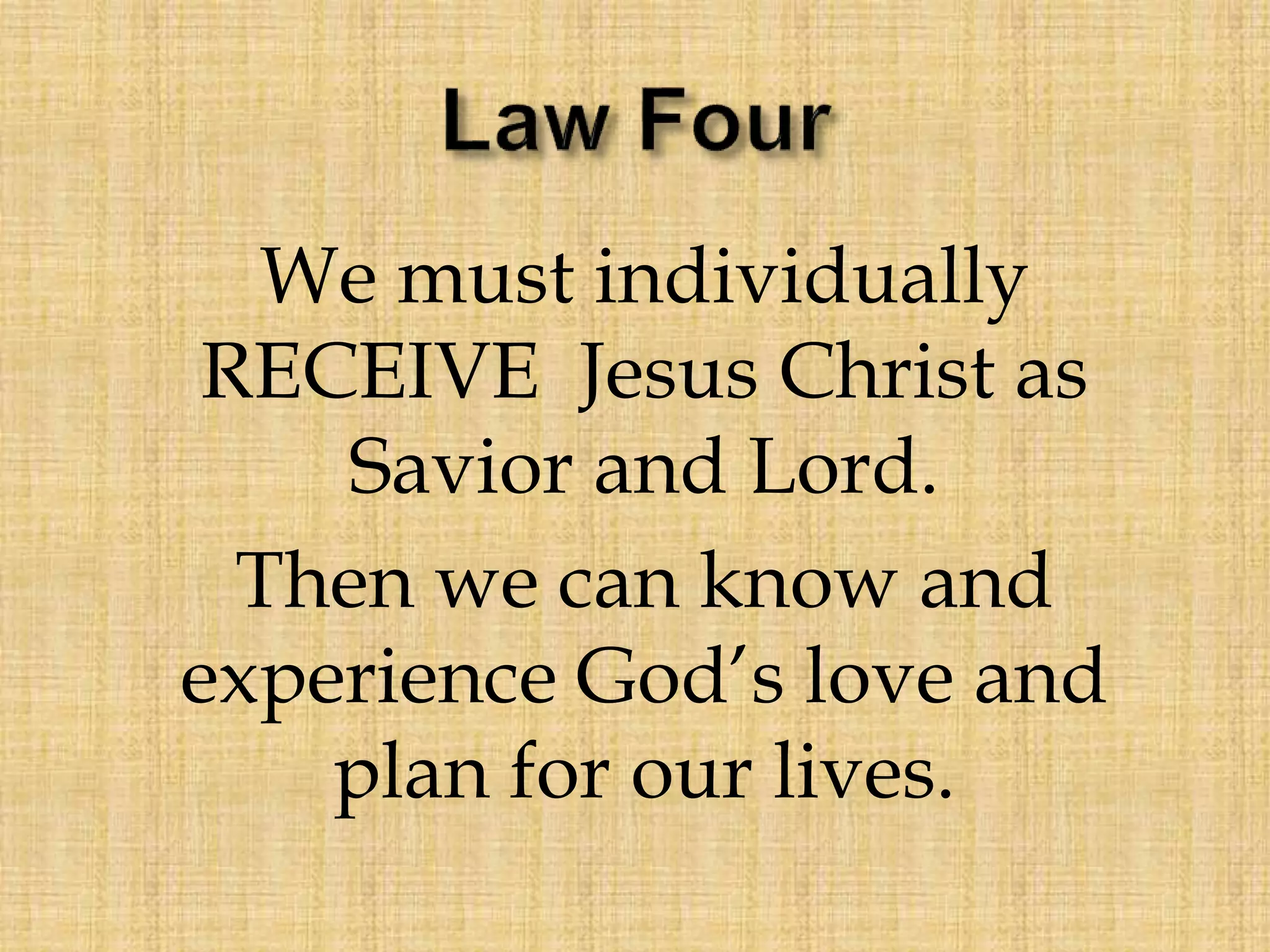 Four spiritual laws | PPTX