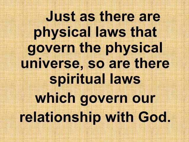 Four spiritual laws | PPT