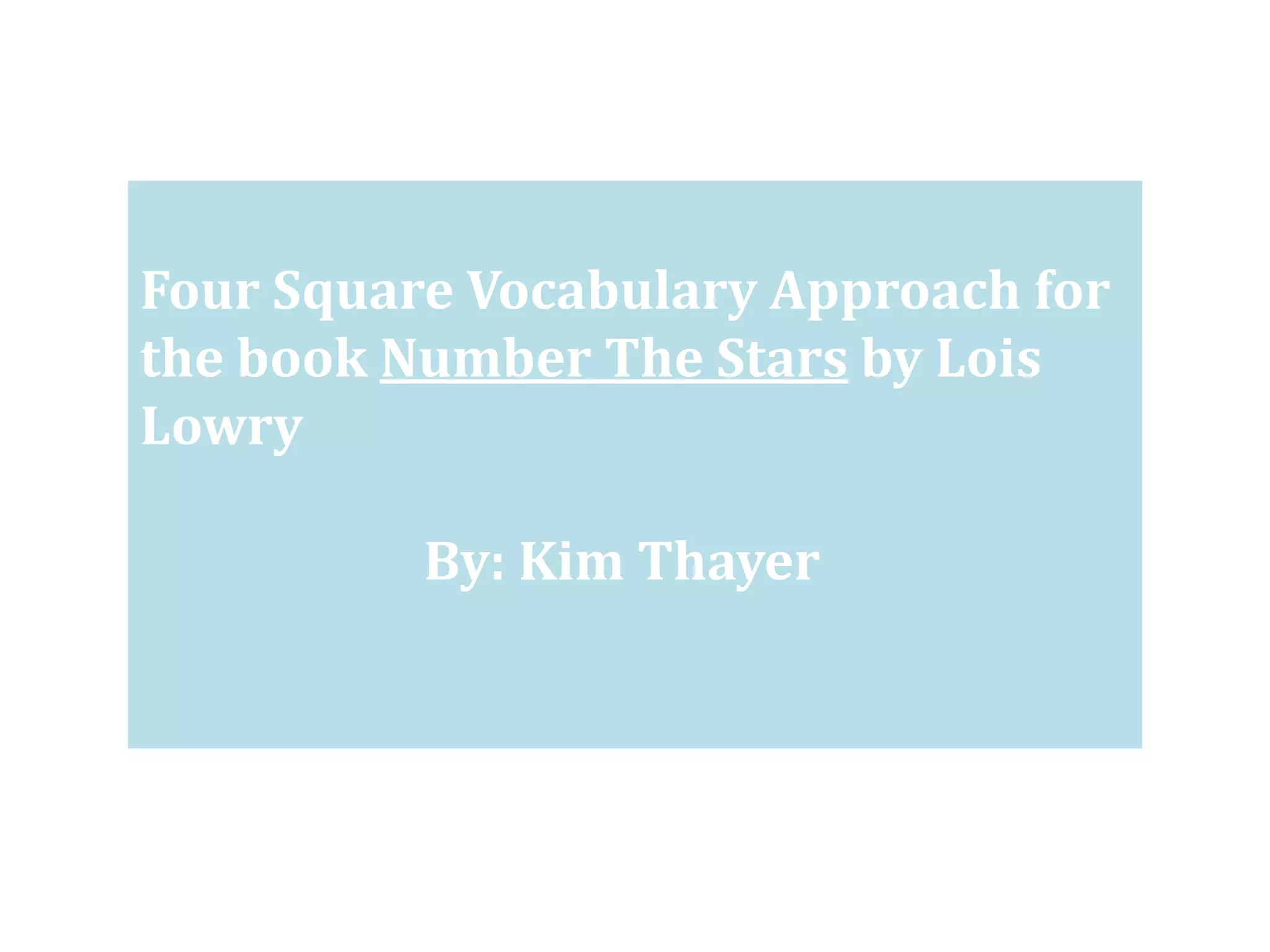 Four square vocabulary approach | PPT