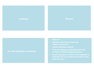 Four square vocabulary approach | PPTX