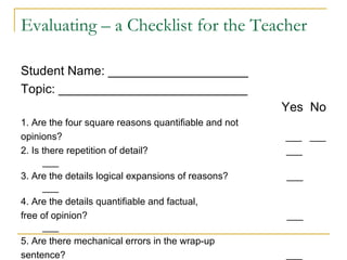 Four square writing | PPT