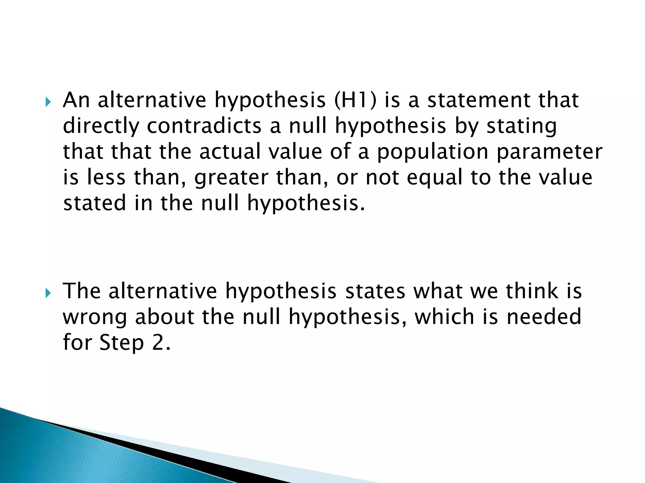 Four steps to hypothesis testing | PPT