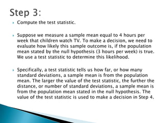 Four steps to hypothesis testing | PPTX