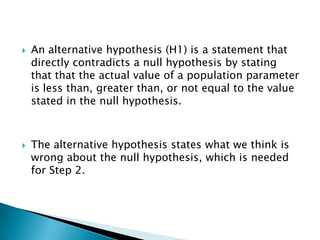 Four steps to hypothesis testing | PPT
